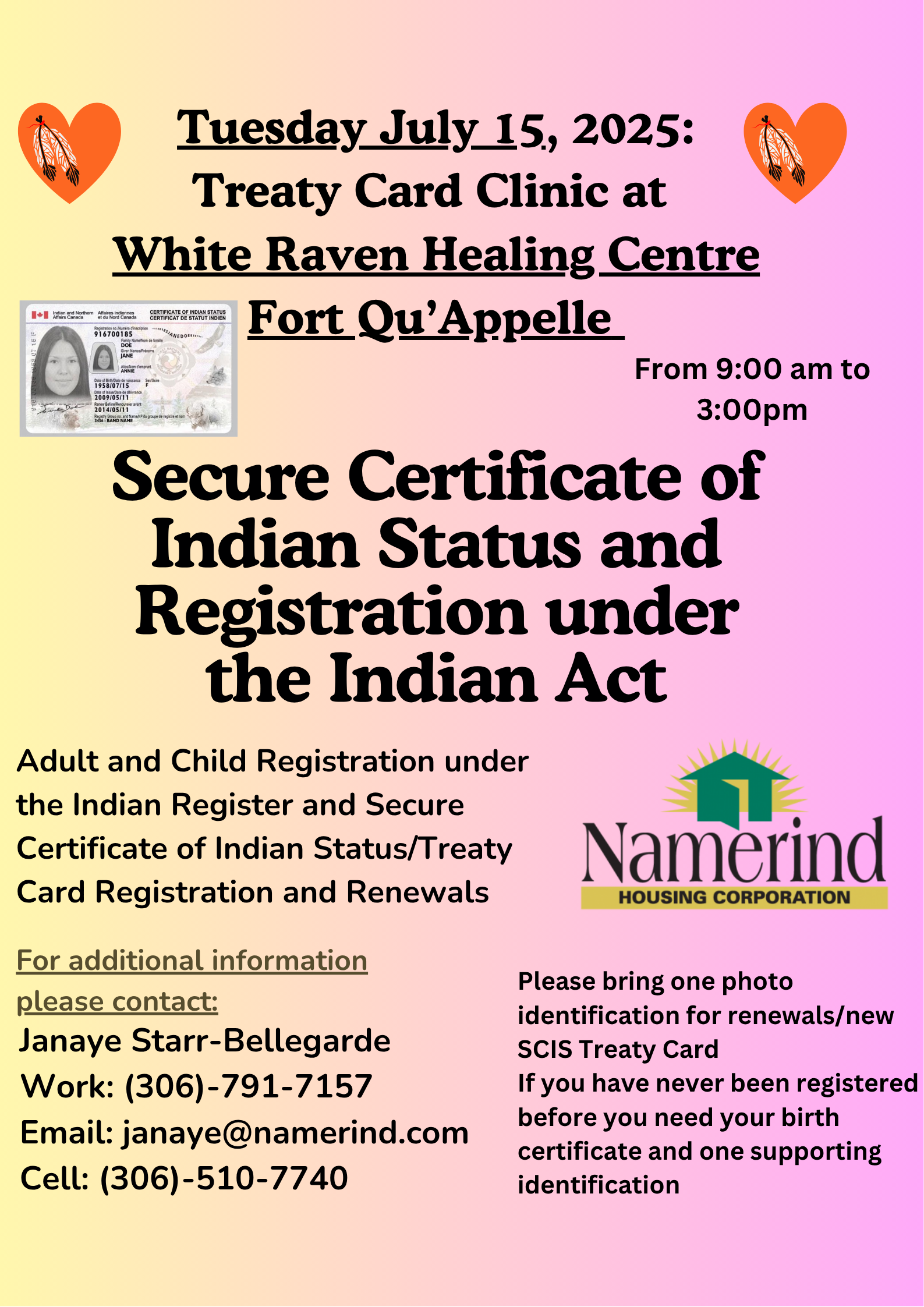 Treaty Card Clinic - File Hills Qu'Appelle Tribal Council